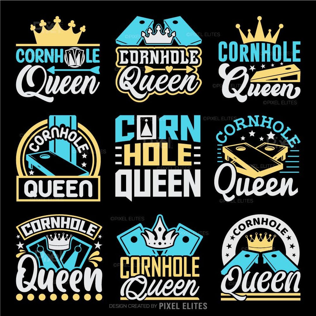 Cornhole Queen SVG Bundle | Backyard Game T-shirt Design | Summer Party ...