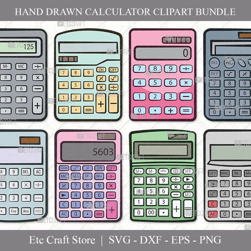 Calculator Svg - Etsy