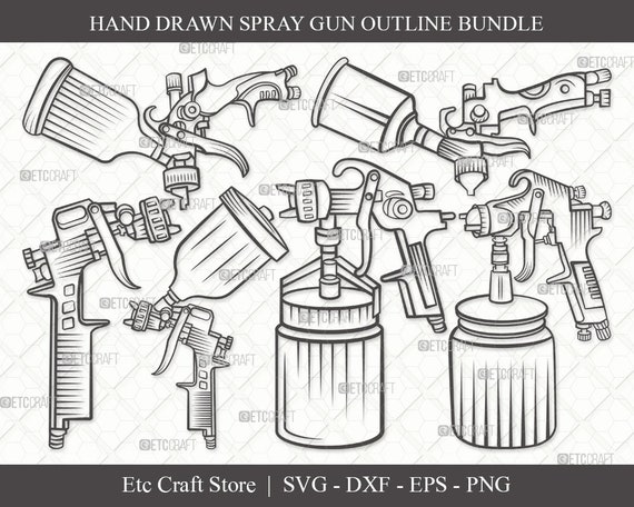 Spray Gun Outline SVG Cut File Paint Spray Gun Svg | Etsy