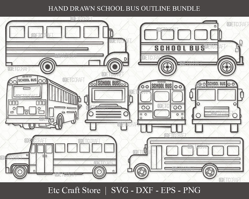 School Bus Outline SVG School Svg Bus Svg Back to School - Etsy