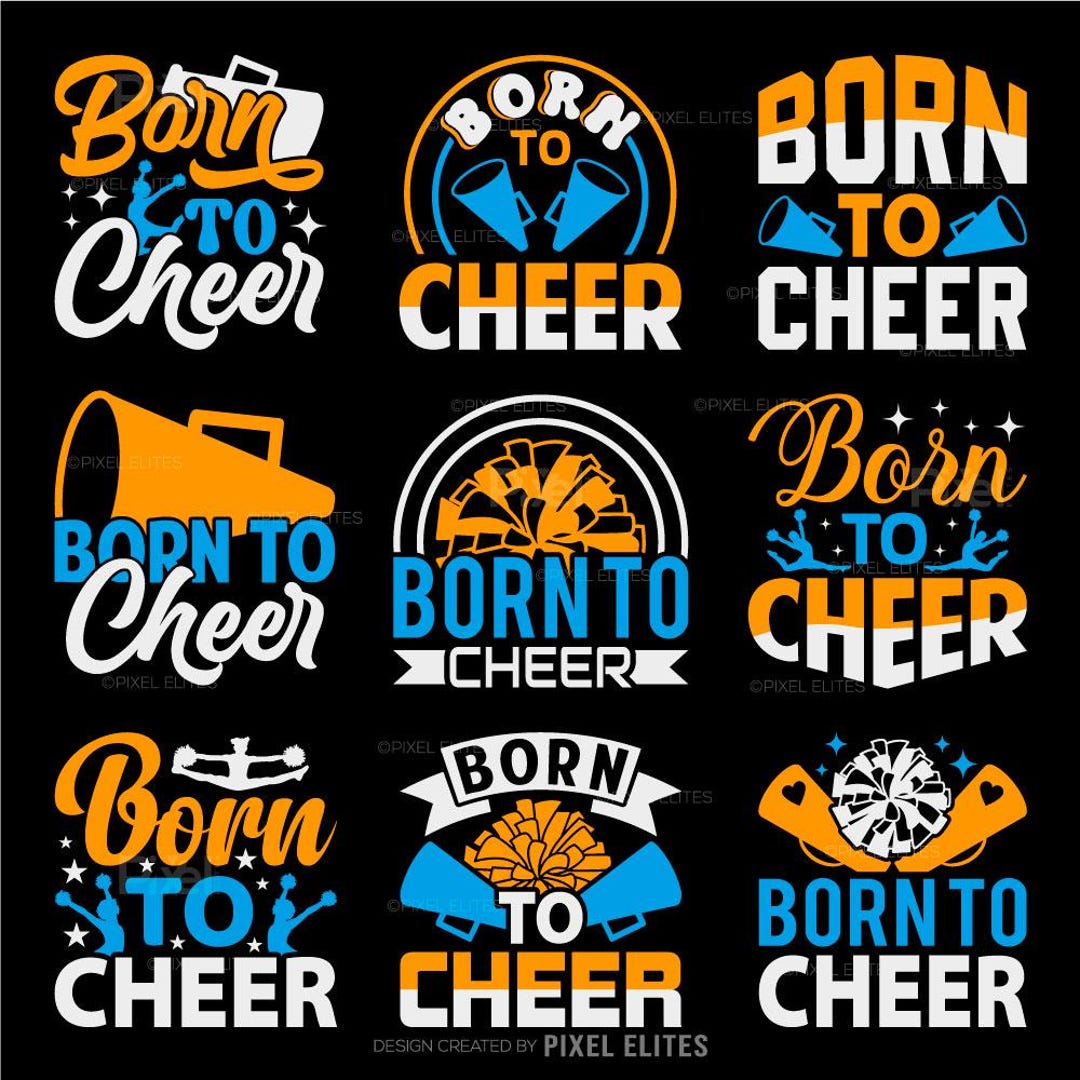 Born to Cheer SVG Bundle: Cheerleading T-shirt Design (digital Download ...
