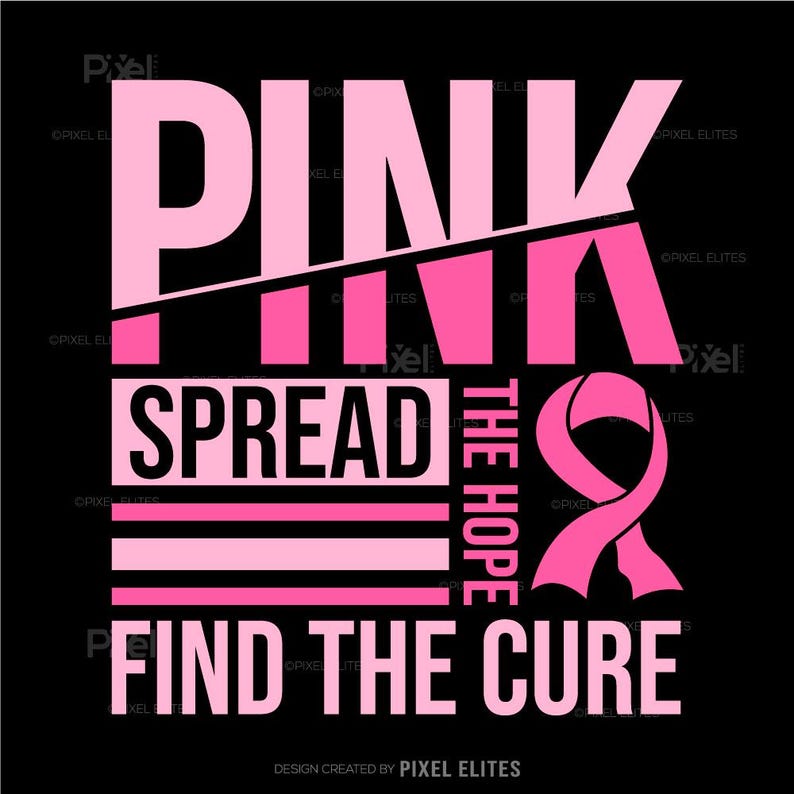 Pink Spread the Hope Find the Cure SVG Cut File | Breast Cancer ...