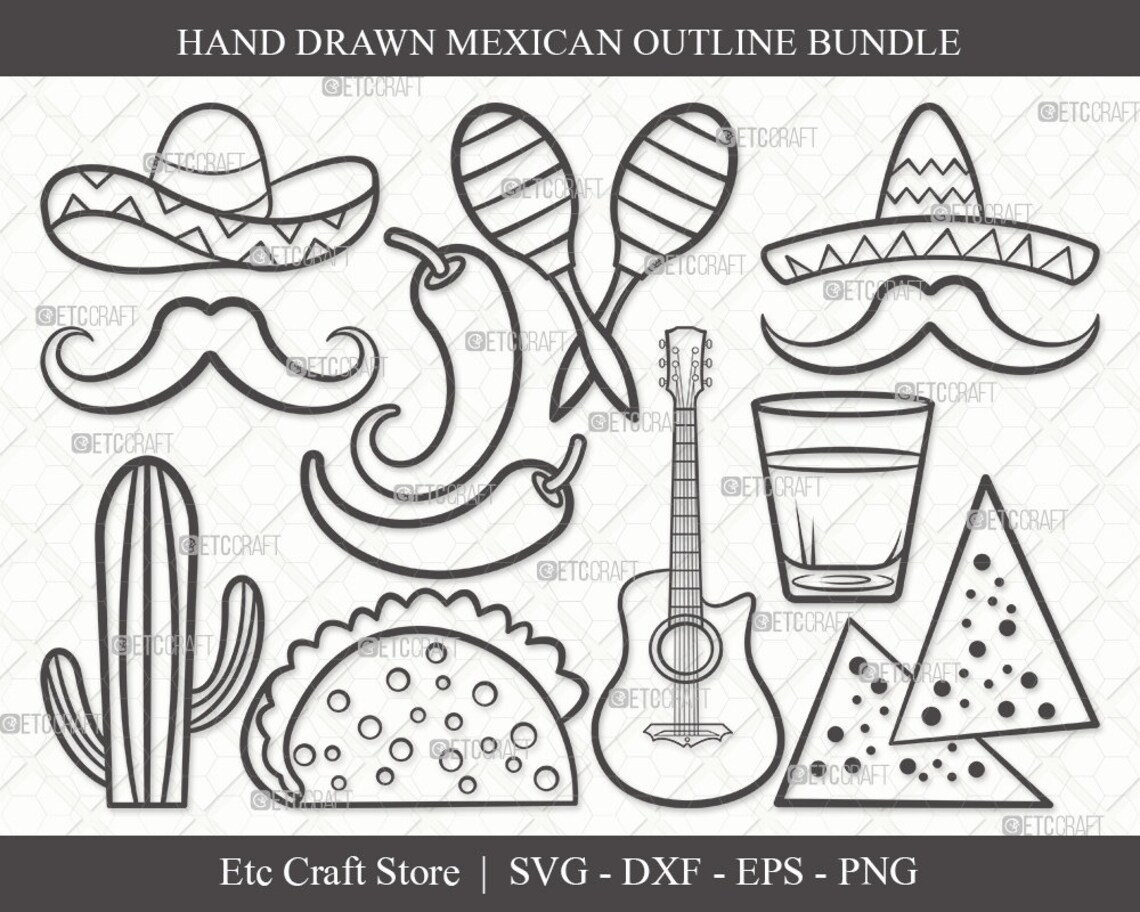 Mexican Outline SVG Cut File Mexican Svg Cinco De Mayo Svg - Etsy Canada