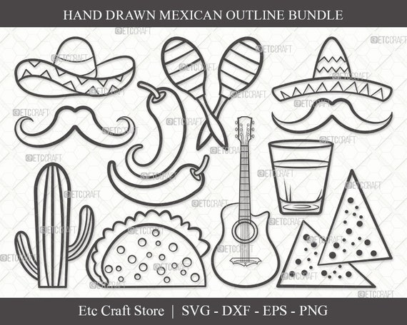 Mexican Outline SVG Cut File Svg mexicain Cinco De Mayo | Etsy France