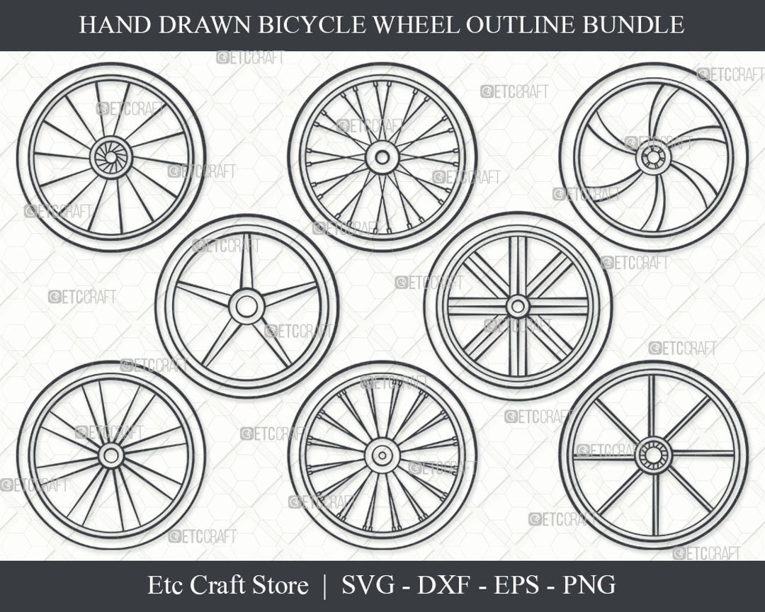 Bicycle Wheel Outline, Wheel Svg, Cycle Wheel Svg, Wheel Icon Svg ...