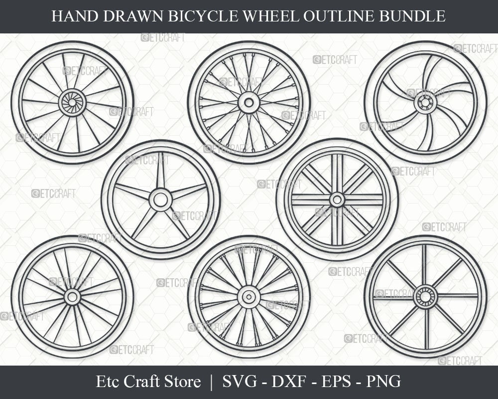 Bicycle Wheel Outline, Wheel Svg, Cycle Wheel Svg, Wheel Icon Svg ...