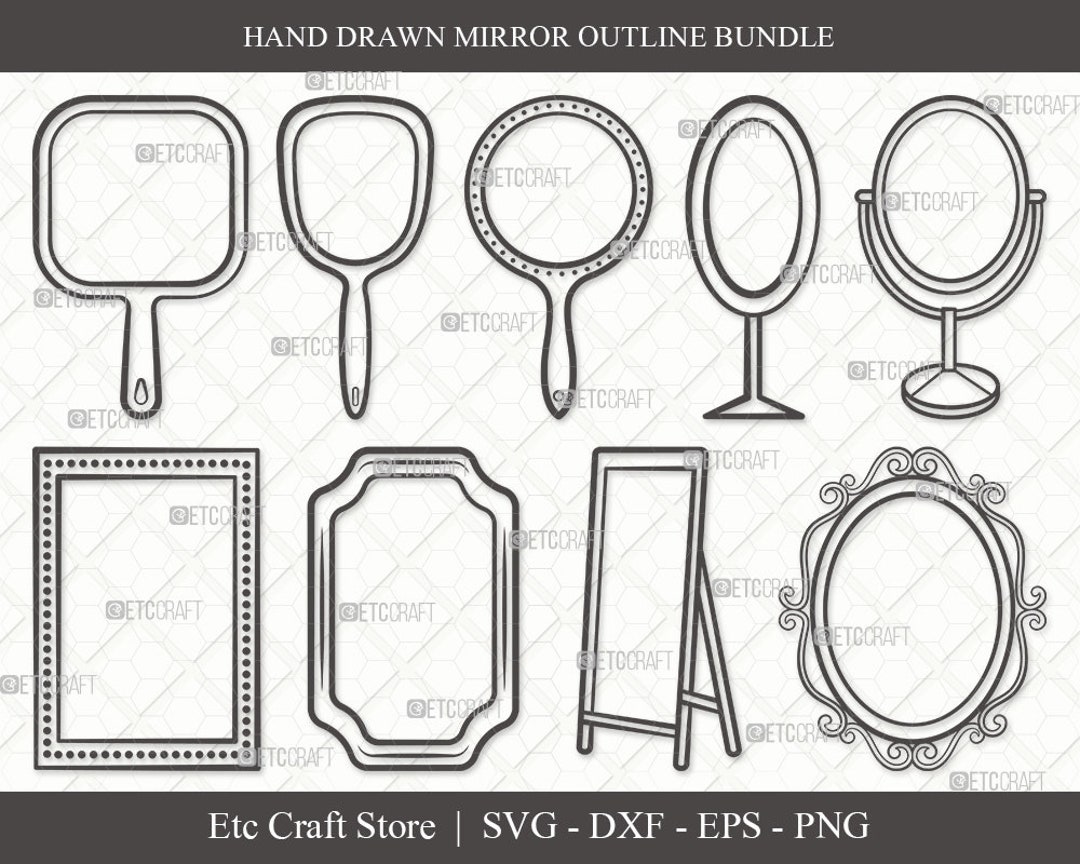 Mirror Outline SVG | Mirror Svg | Mirror Frame Svg | Compact Mirror Svg ...