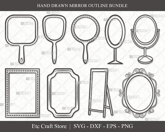 Mirror Outline SVG Mirror Svg Mirror Frame Svg Compact | Etsy UK
