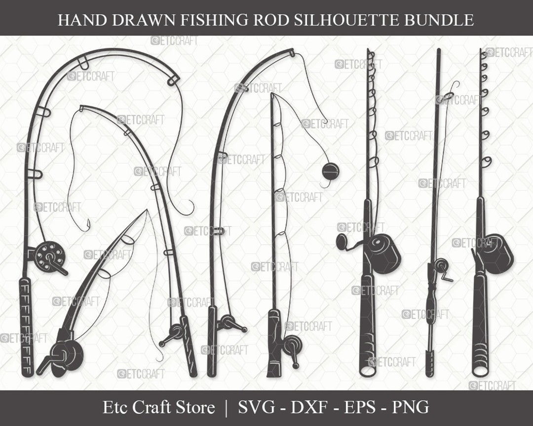 Fishing Rod SVG Cut File, Fishing Hook Svg Printable Clipart - Etsy