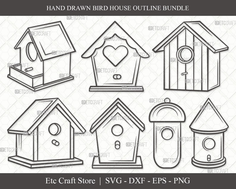 Bird House Outline SVG Cut File | Bird Home Svg | Nesting Box Svg ...