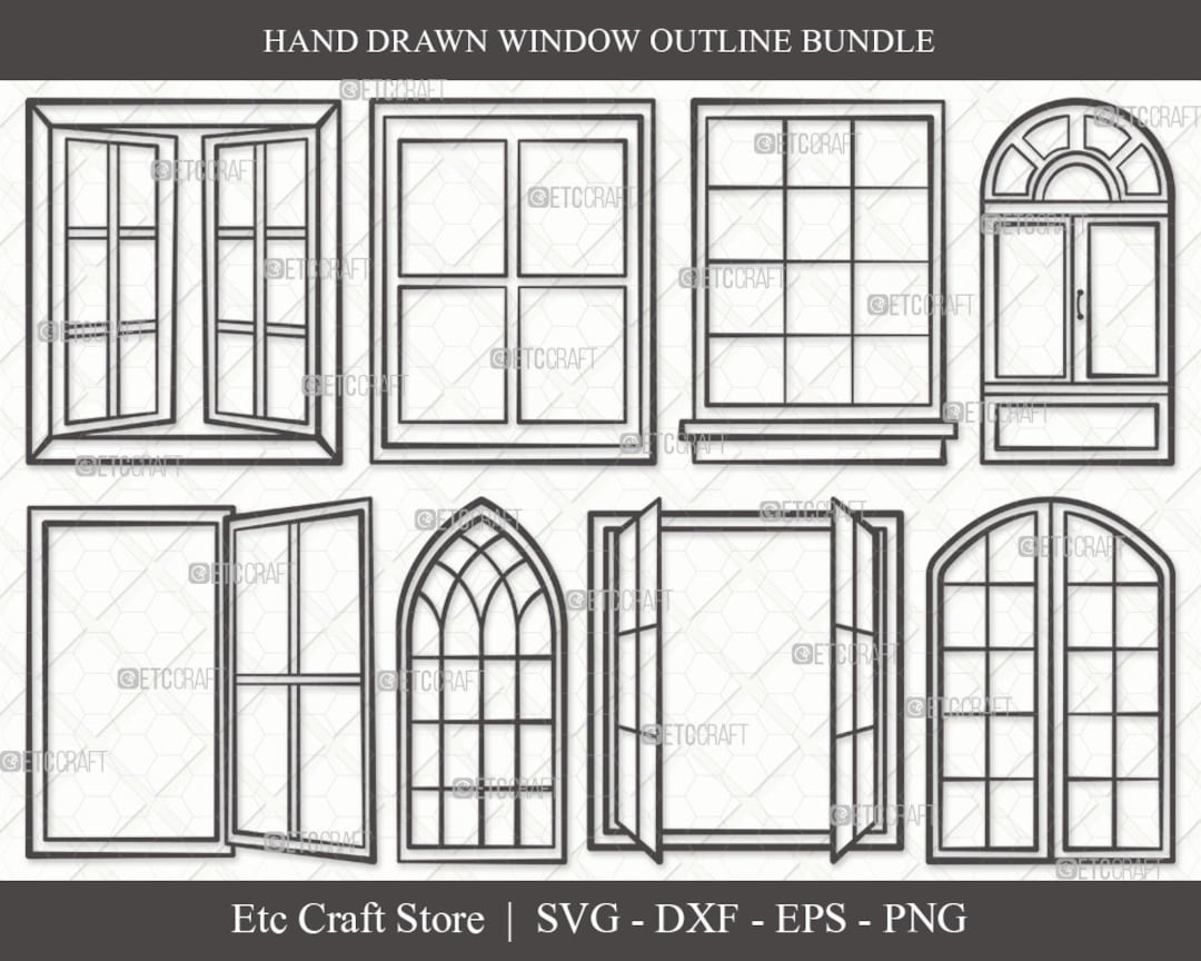 Window Outline SVG Cut File | Church Windows Svg | Gothic Windows Svg ...