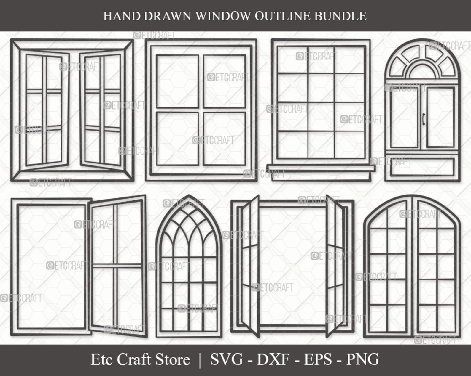 Window Outline SVG Cut File | Church Windows Svg | Gothic Windows Svg ...
