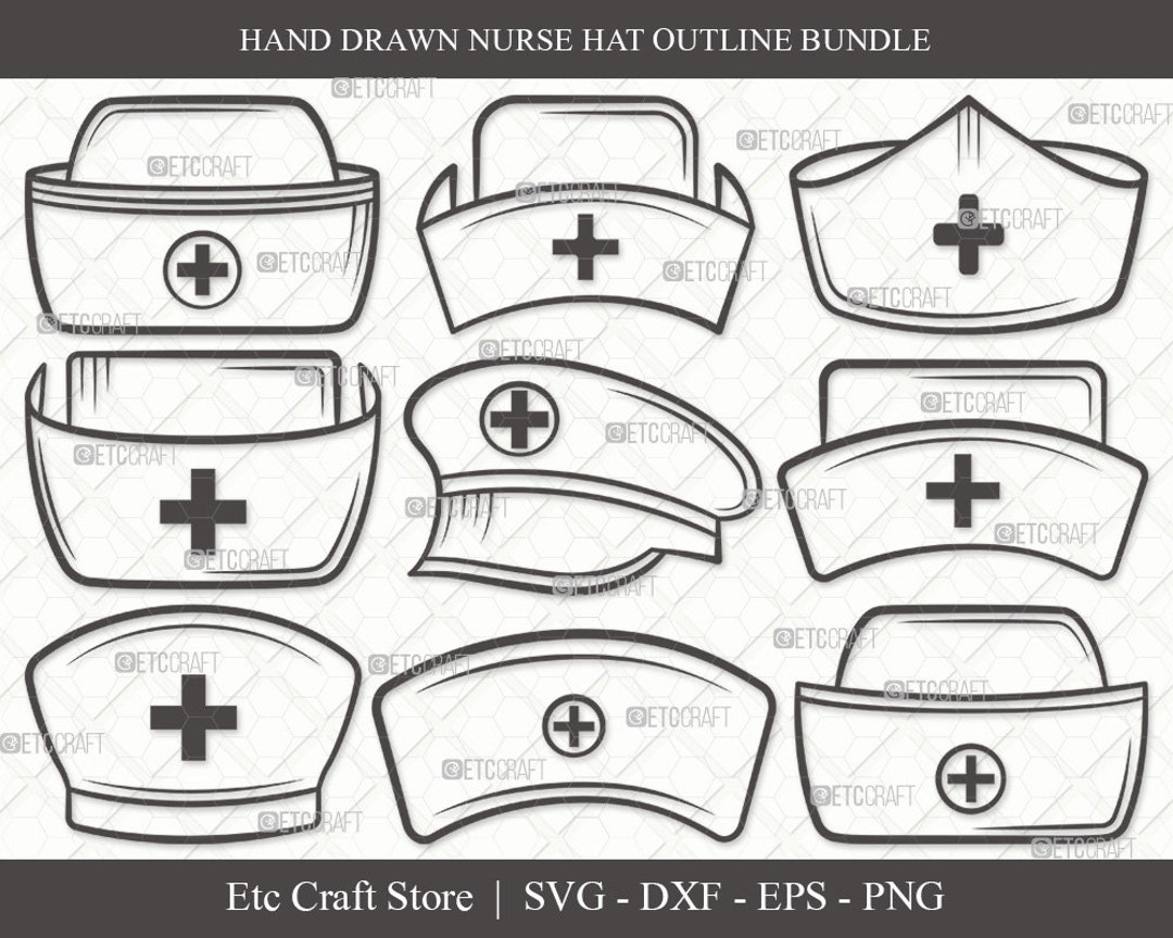 Nurse Hat Outline SVG Nurses Cap Svg Cap Svg Medical Hat Hospital Nurse Hat Outline SVG Nurses Cap Svg Cap Svg Medical Hat Hospital