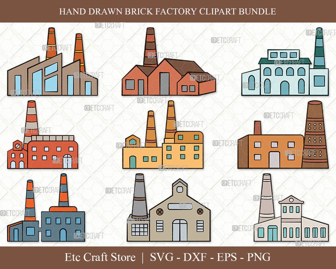Brick Factory SVG Factory Clipart Factory Svg Industry Svg - Etsy