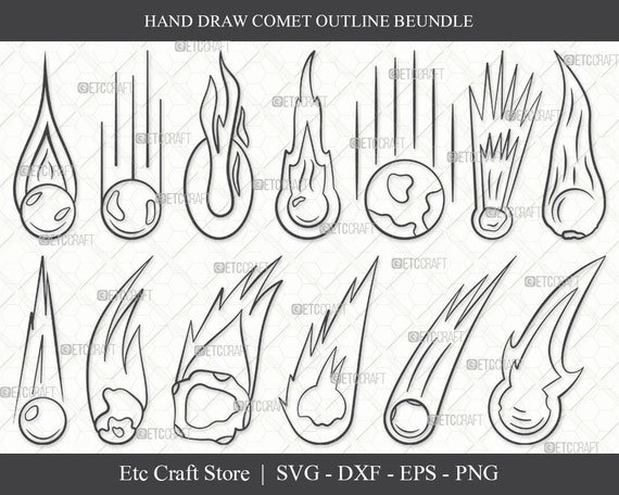 Comet SVG Comet Outline Asteroid Svg Comet Icon Svg - Etsy India