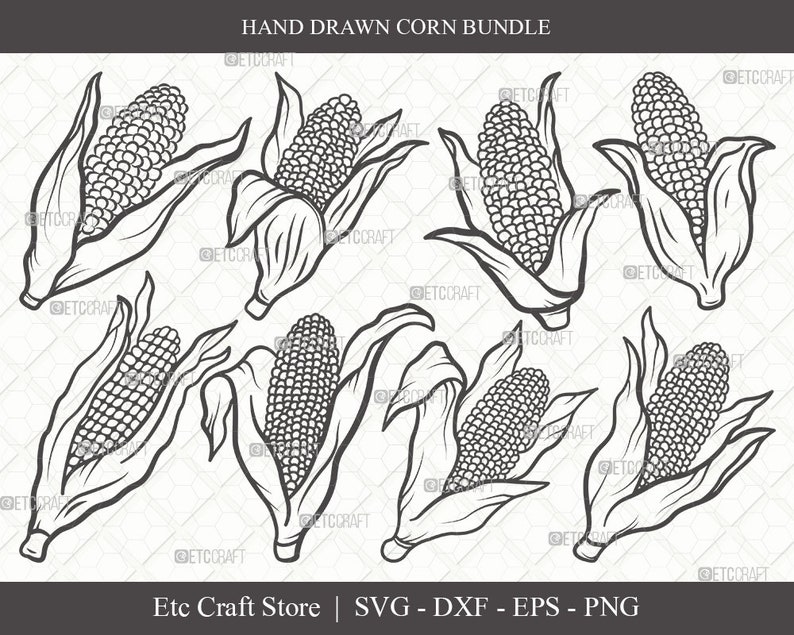 Corn Outline SVG Cut File Maize Svg cob Svg Fruit Svg - Etsy Israel