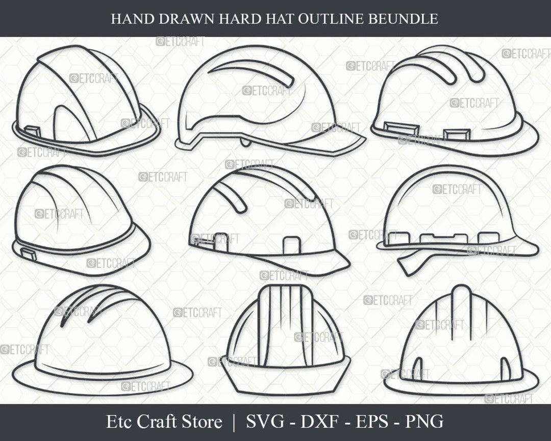 Hard Hat SVG, Hat Outline, Construction Svg, Safety Helmet Svg ...