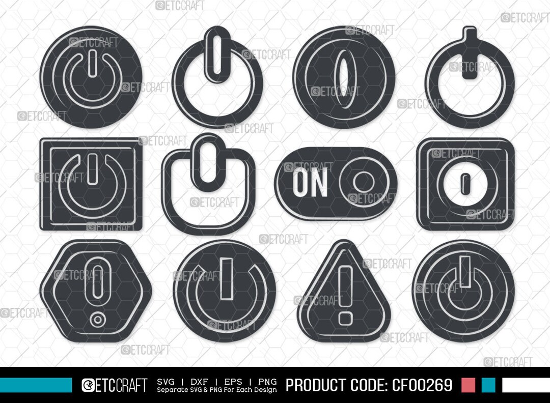 Power Button Silhouette Power Button Svg On-off Button Svg - Etsy Canada