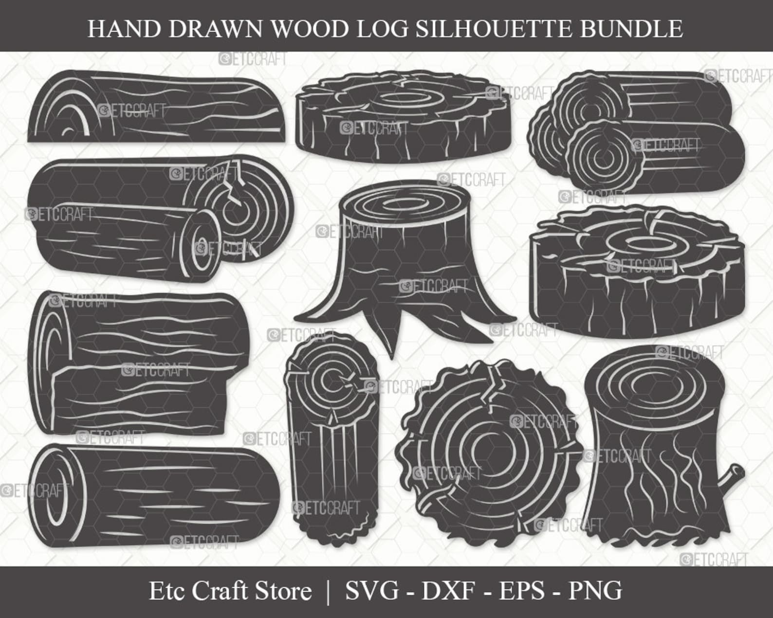 Wood Log Silhouette SVG Cut File Wood Svg Tree Log Svg - Etsy