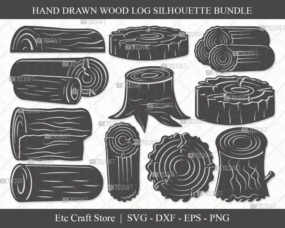 Wood Log Silhouette SVG Cut File Wood Svg Tree Log Svg - Etsy