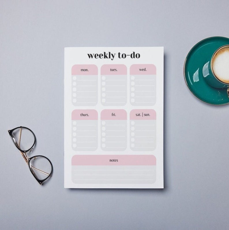 Cute Pink Printable Weekly To-do List, Daily Checklist, Digital ...