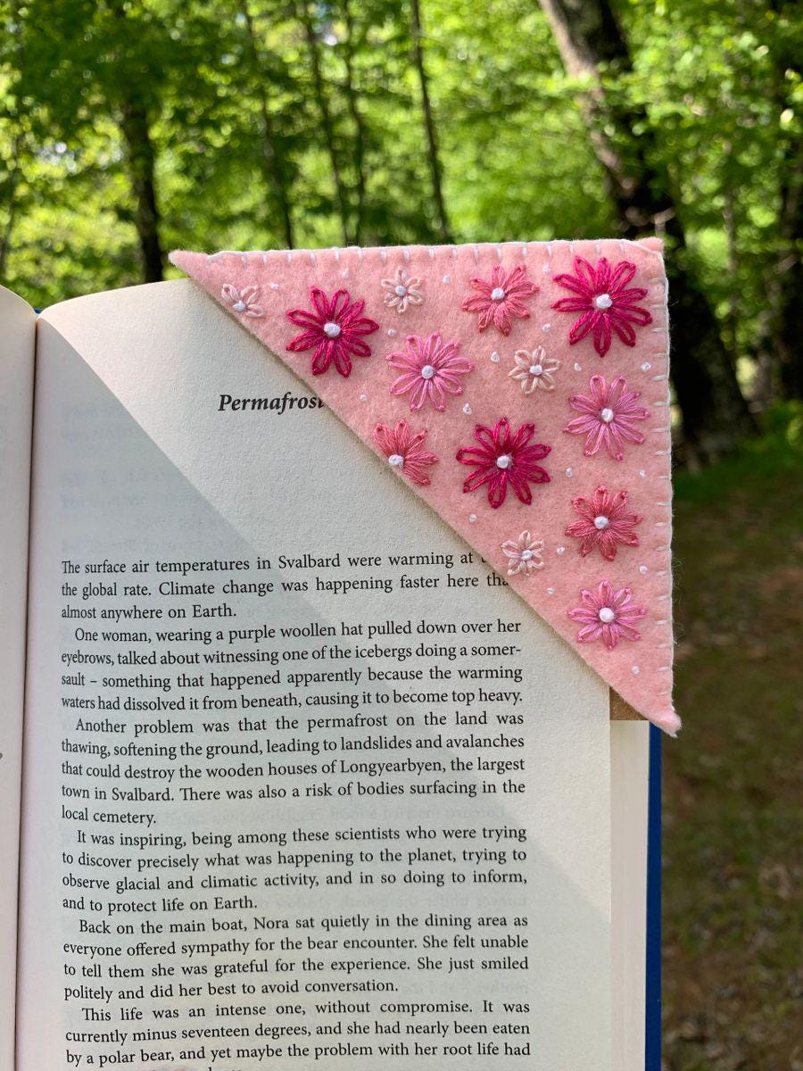 Hand Embroidered Felt Corner Page Bookmarks - Lazy Daisies! Available ...