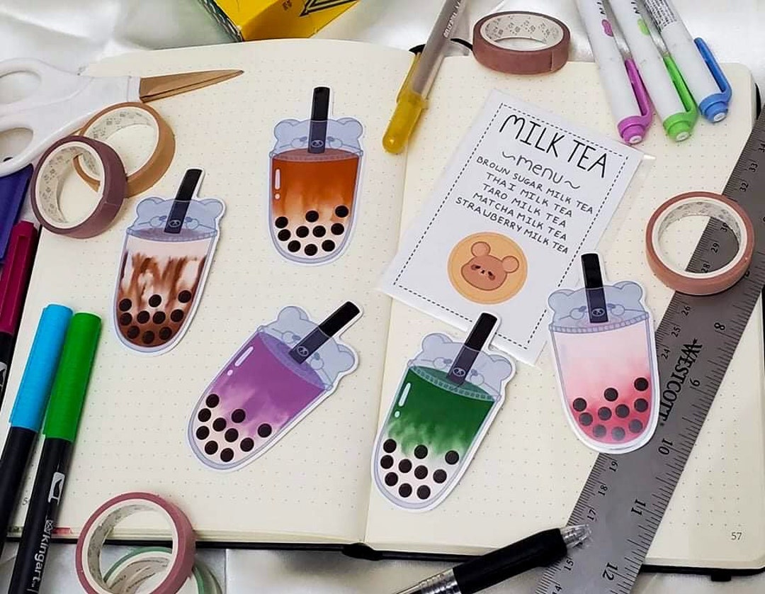 Milk Tea Sticker Pack - Etsy