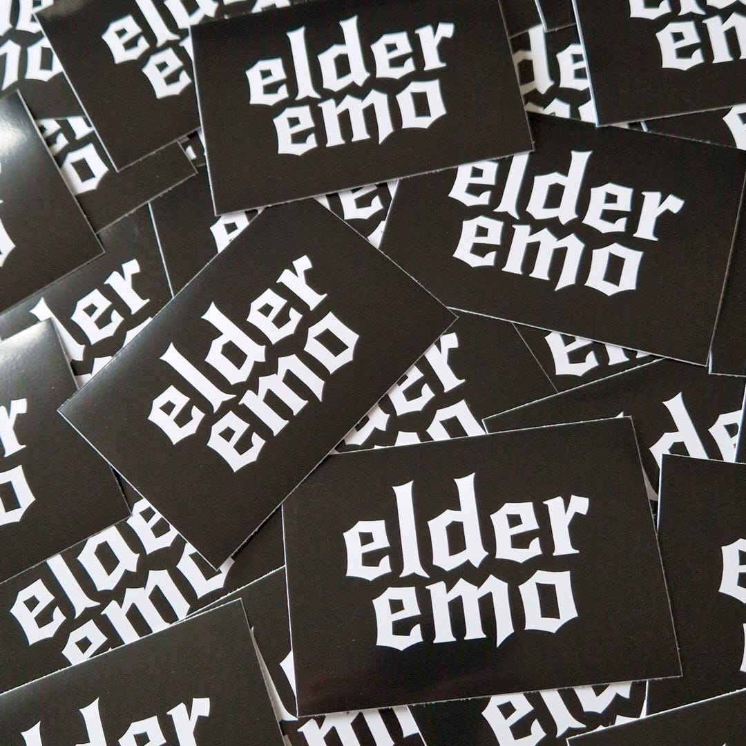 Elder Emo Rectangular Sticker Laptop Decals iPad Stickers Small Gifts ...