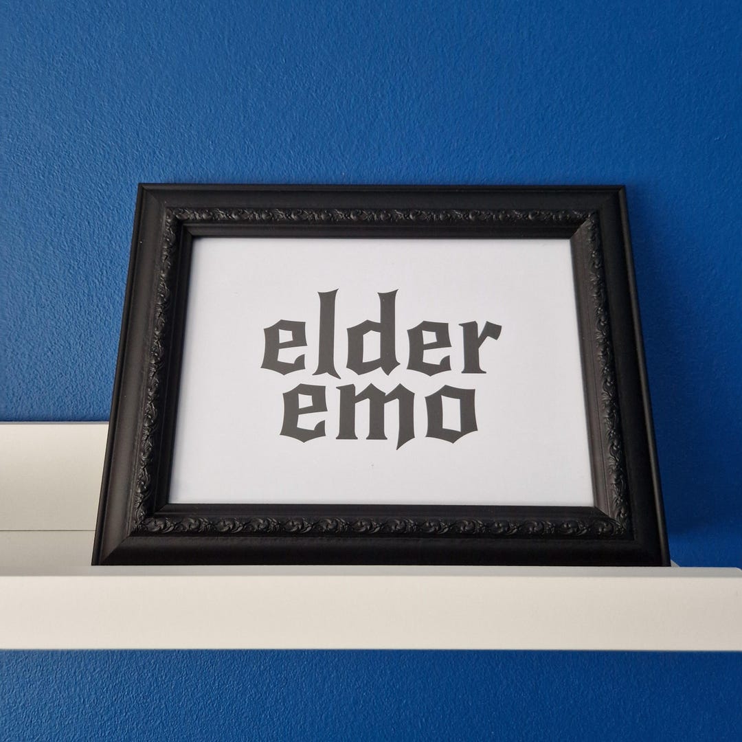 Elder Emo A5 Black and White Art Print Decor Small Gifts Simple Decor ...