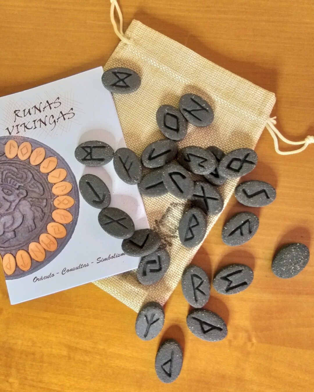 Handcrafted Viking Runes Set, Norse Futhark Runes in Black Ceramic ...