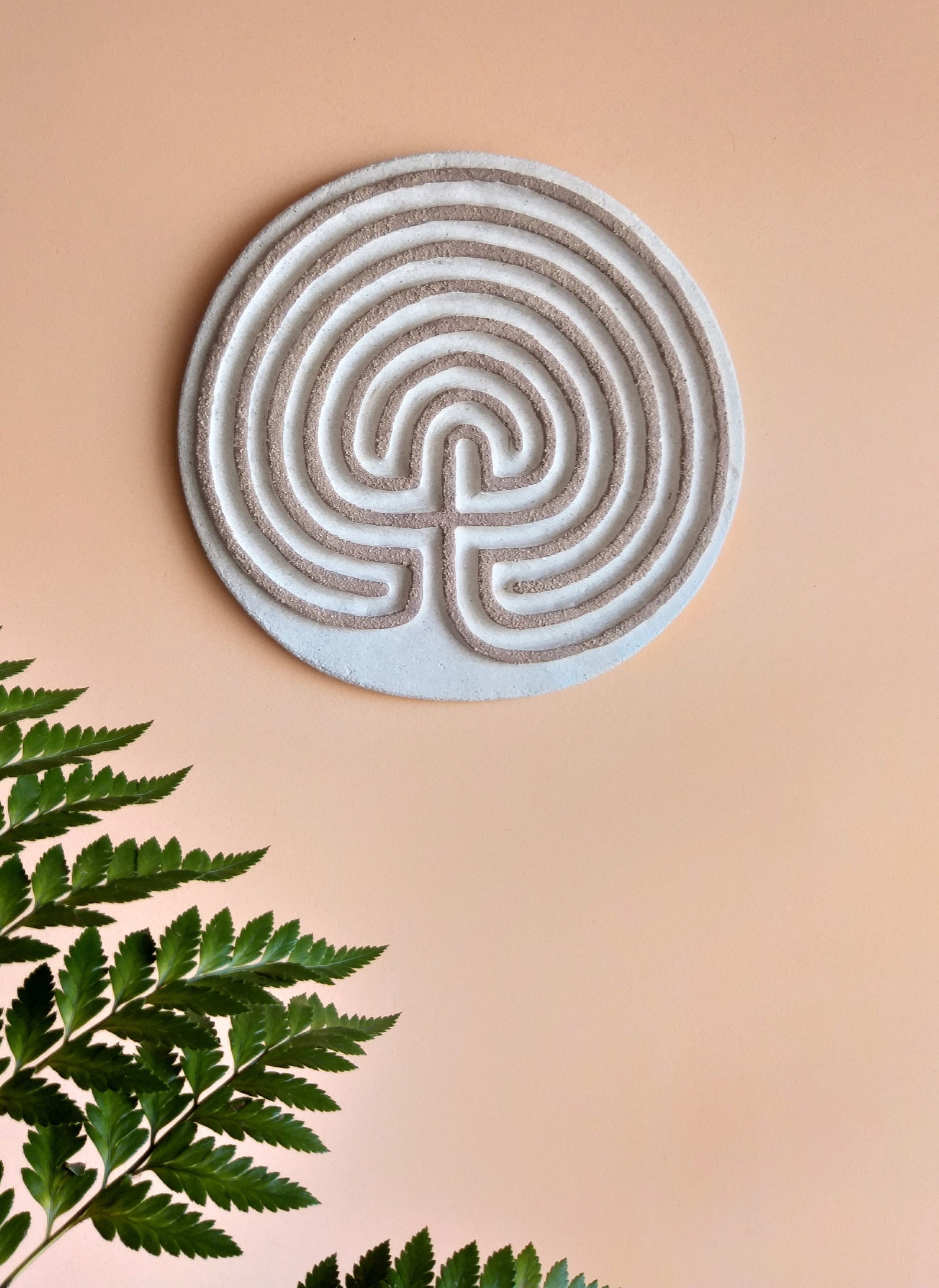 Cretan Labyrinth Ceramic, Finger Labyrinth Plate, Classic Labyrinth ...
