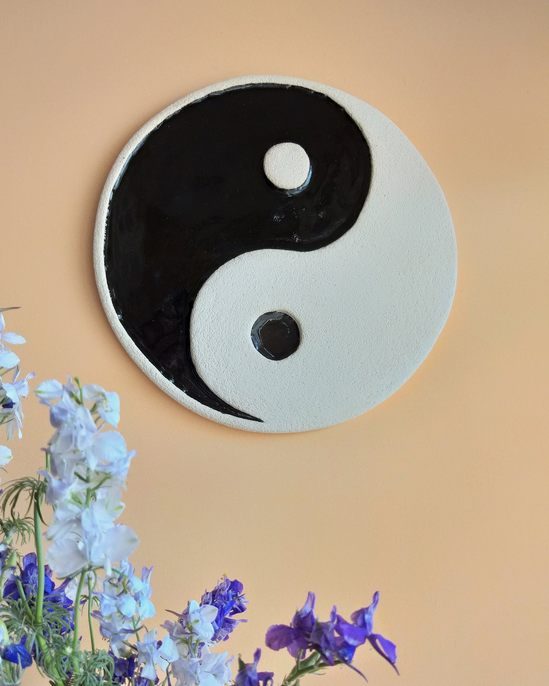 Yin Yang Ceramic Plate, Yin Yang Plate for Wall and Table, Yin Yang ...