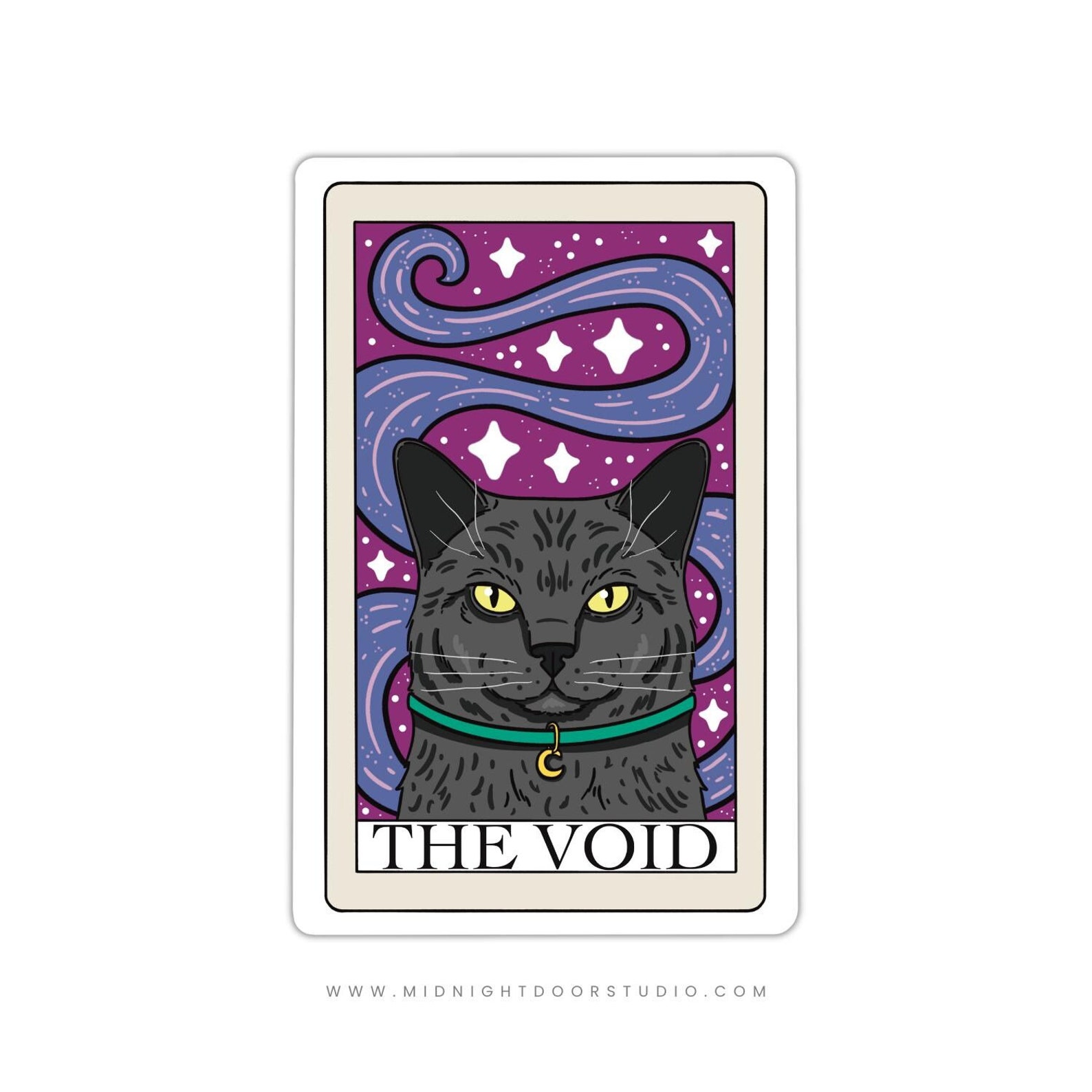 The Void Black Cat Tarot Card Vinyl Sticker, Cat Lover Decal, Tarot ...