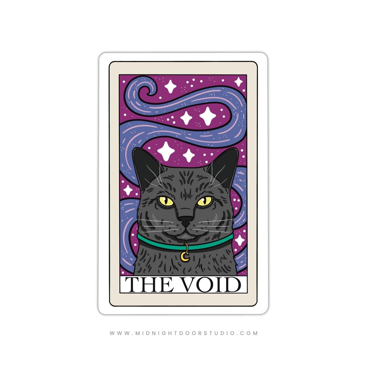 The Void Black Cat Tarot Card Vinyl Sticker, Cat Lover Decal, Tarot ...