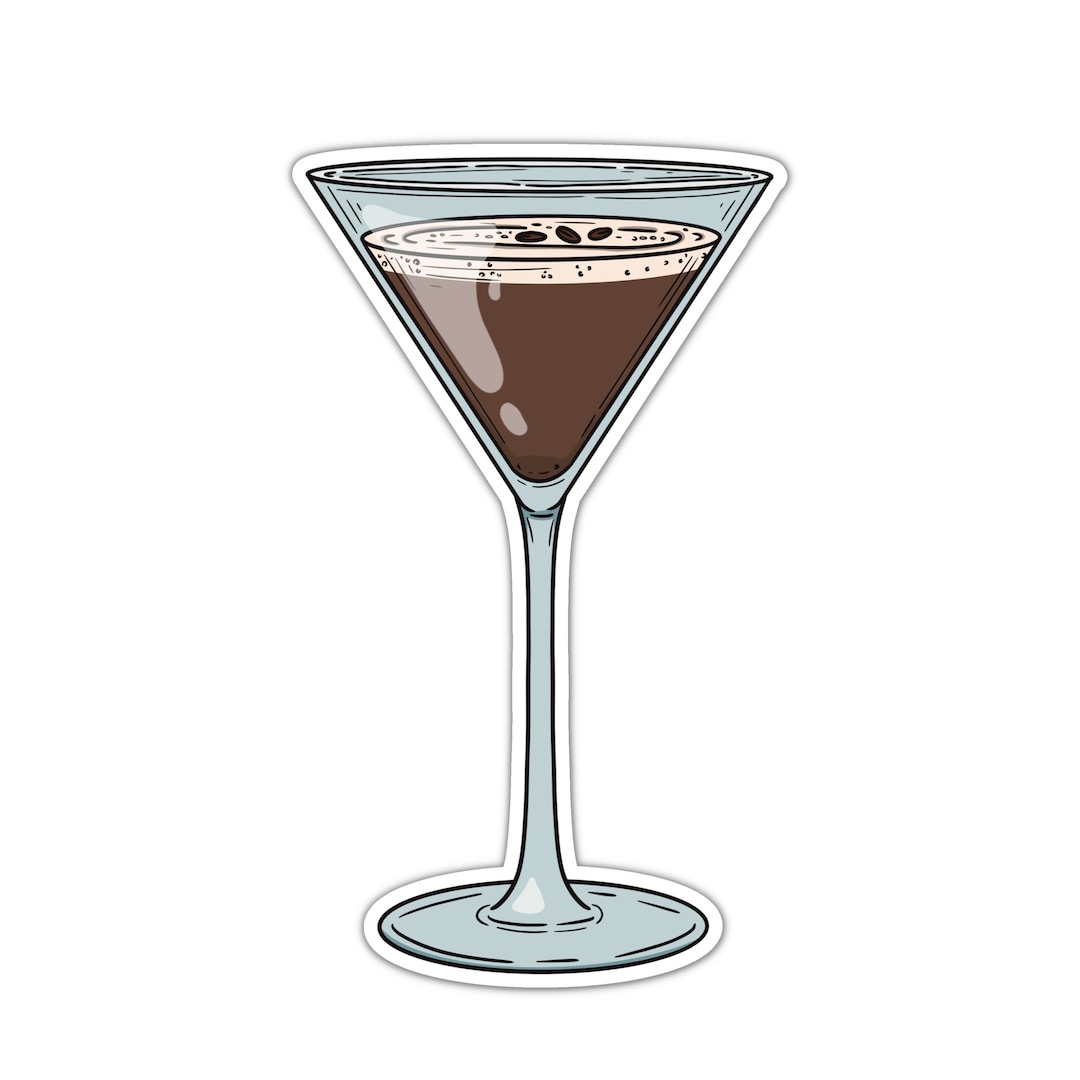 Espresso Martini Cocktail Vinyl Sticker, Cocktail Decal, Signature ...