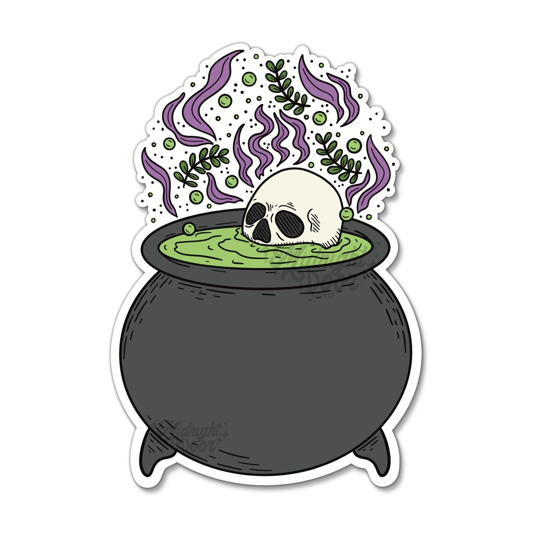 Witches Brew Cauldron Vinyl Sticker Halloween Witchy Witch - Etsy