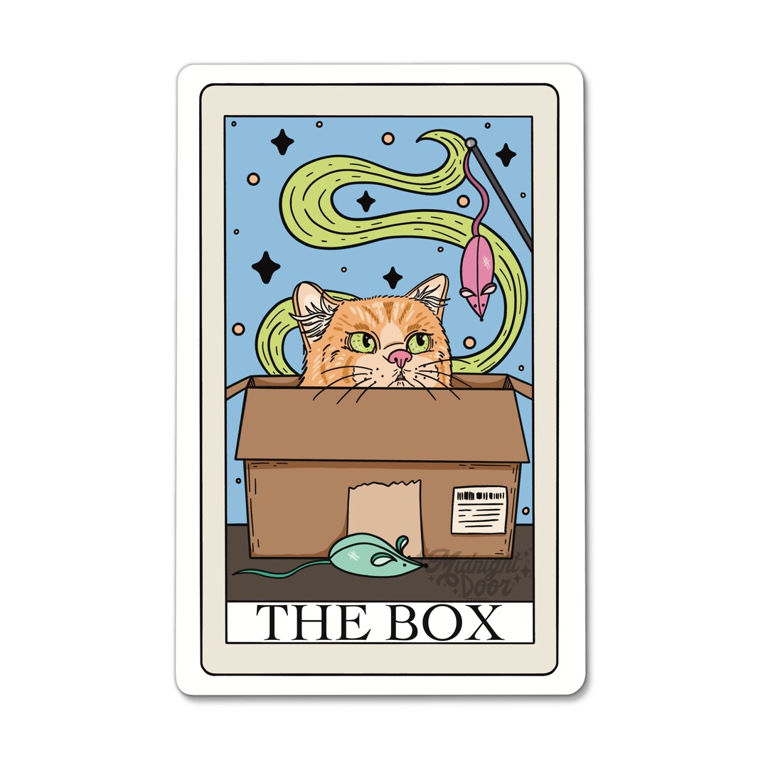 Box Cat Tarot Card Vinyl Sticker, Cat Lover Decal, Tarot Card Gift ...
