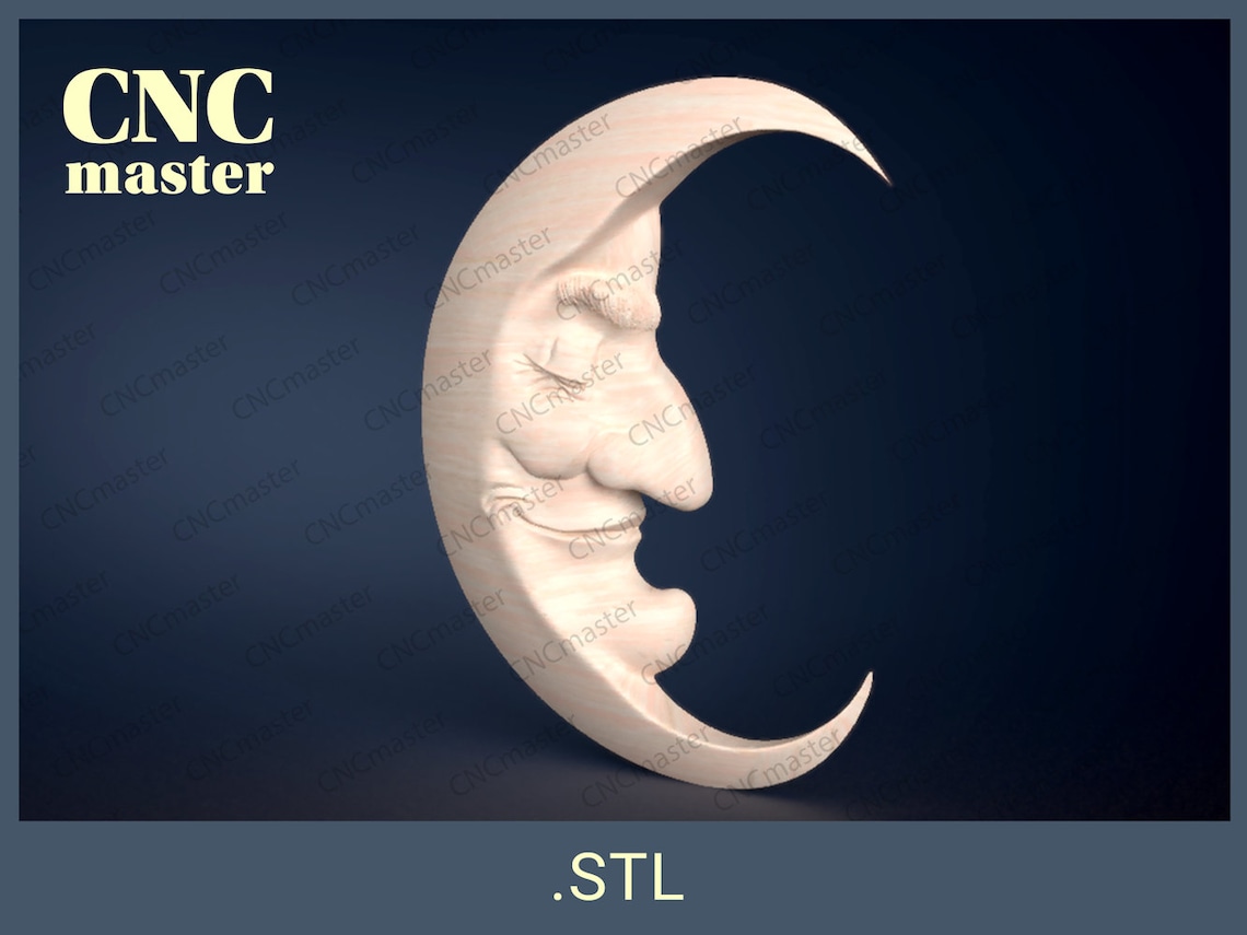 Moon 3D STL Model digital Model STL 3D Model for CNC - Etsy
