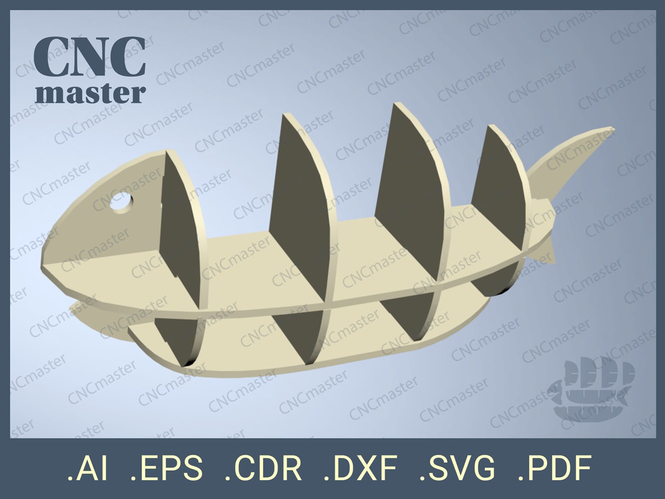 Parametric Shelf fish digital Model CNC Vector Model for - Etsy