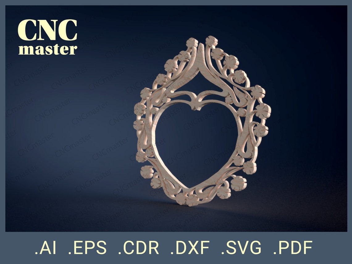 Heart-shaped Photo Frame (digital Model) | CNC Vector Model for CNC ...