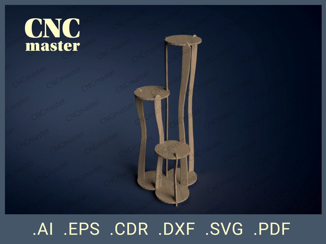 Flower Pots Stand (digital Model) | CNC Vector Model for CNC Router ...