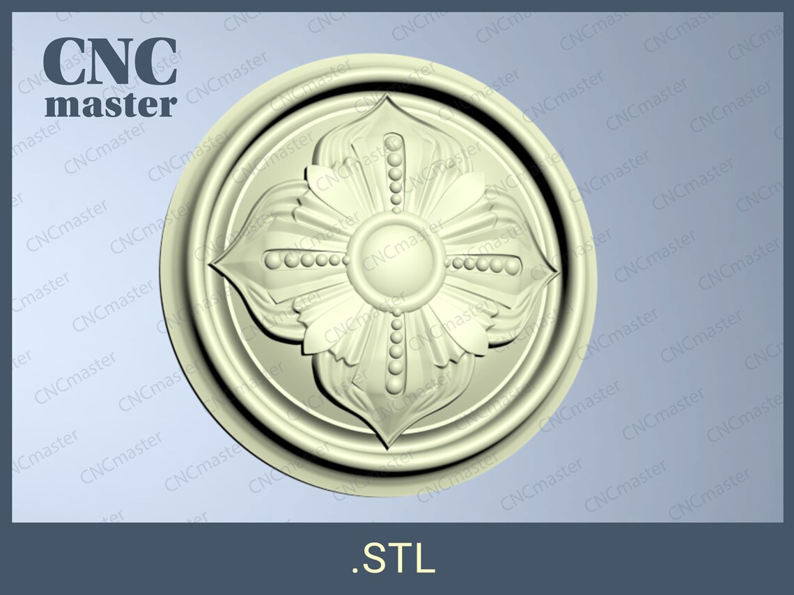 Round Rosette Decor 3D STL Model (digital Model) | STL 3D Model for CNC ...