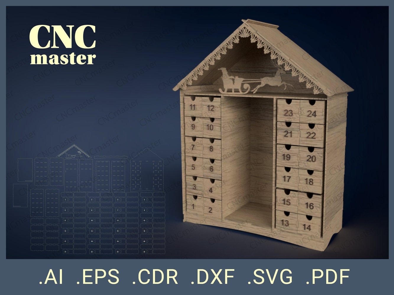 Advent Calendar (digital Model) | CNC Vector Model for CNC Router, CNC ...