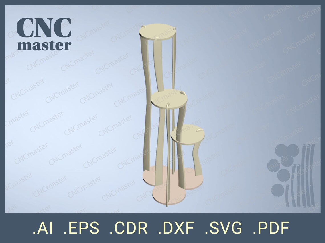 Flower Pots Stand (digital Model) | CNC Vector Model for CNC Router ...