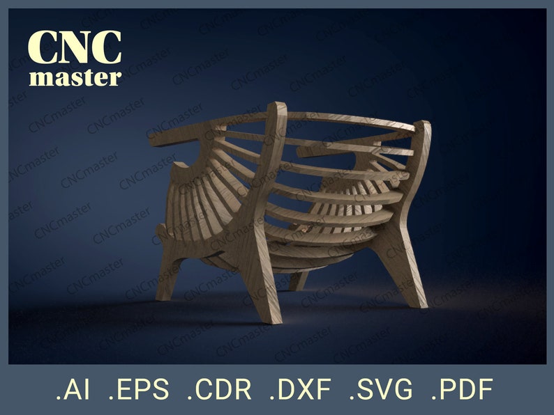 Parametric Armchair digital Model CNC Vector Model for CNC | Etsy