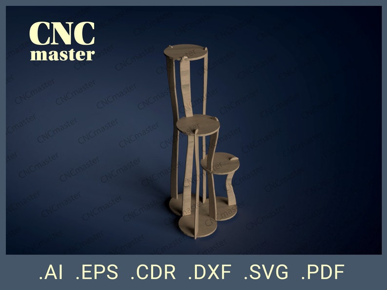Flower Pots Stand (digital Model) | CNC Vector Model for CNC Router ...