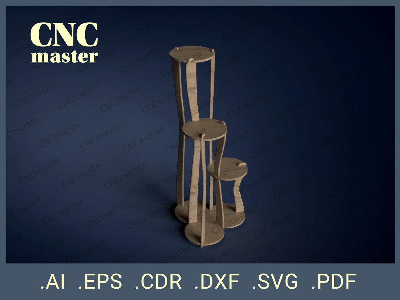 Flower Pots Stand (digital Model) | CNC Vector Model for CNC Router ...