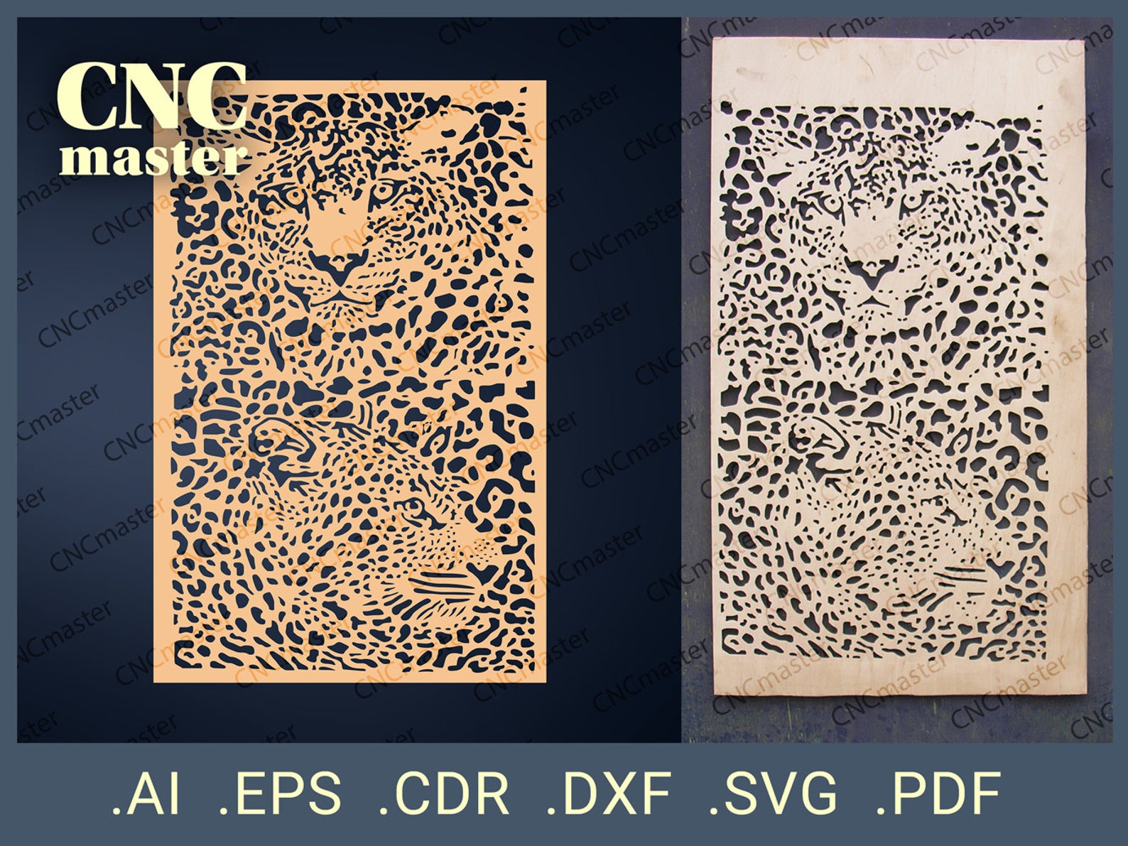 Decorative Plaque "leopards" (digital Model) | CNC Vector Model for CNC ...