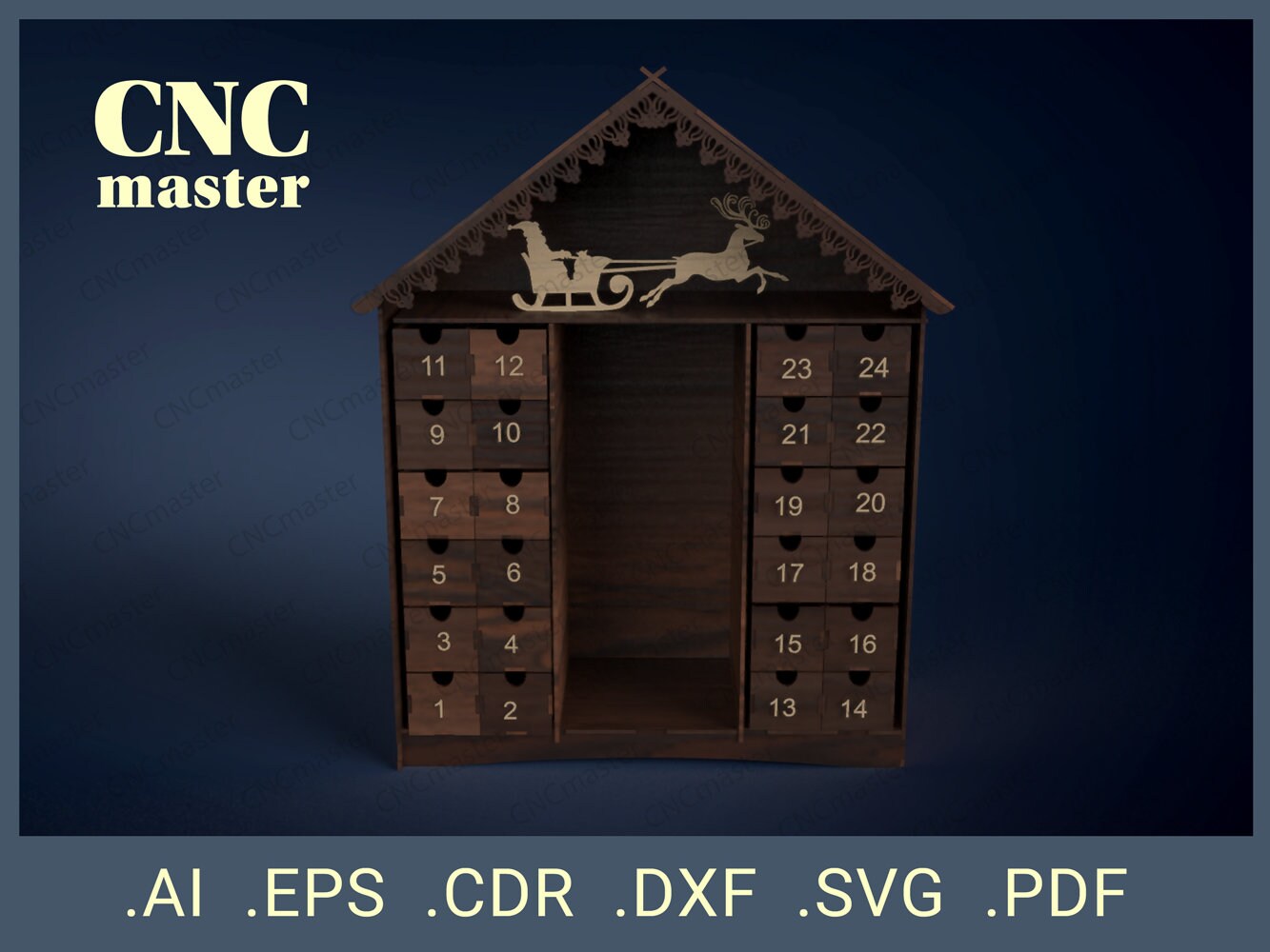 Advent Calendar (digital Model) | CNC Vector Model for CNC Router, CNC ...