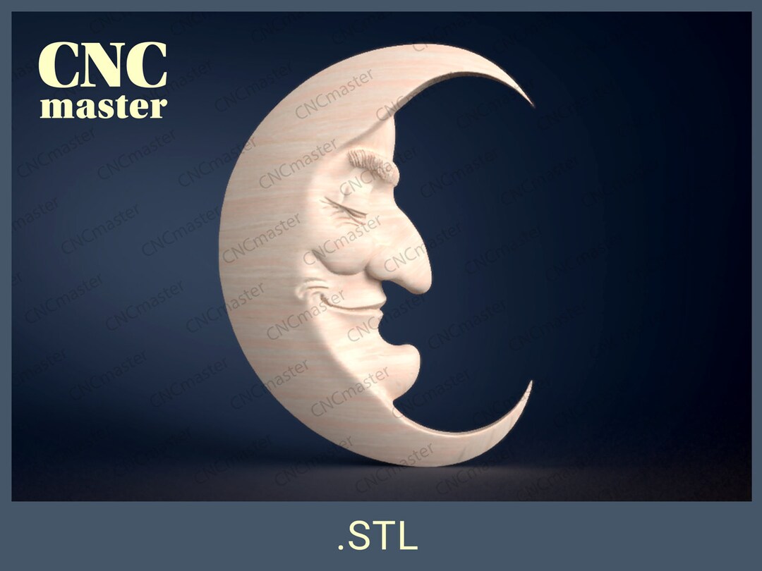 Moon 3D STL Model (digital Model) | STL 3D Model for CNC Router, Cnc ...